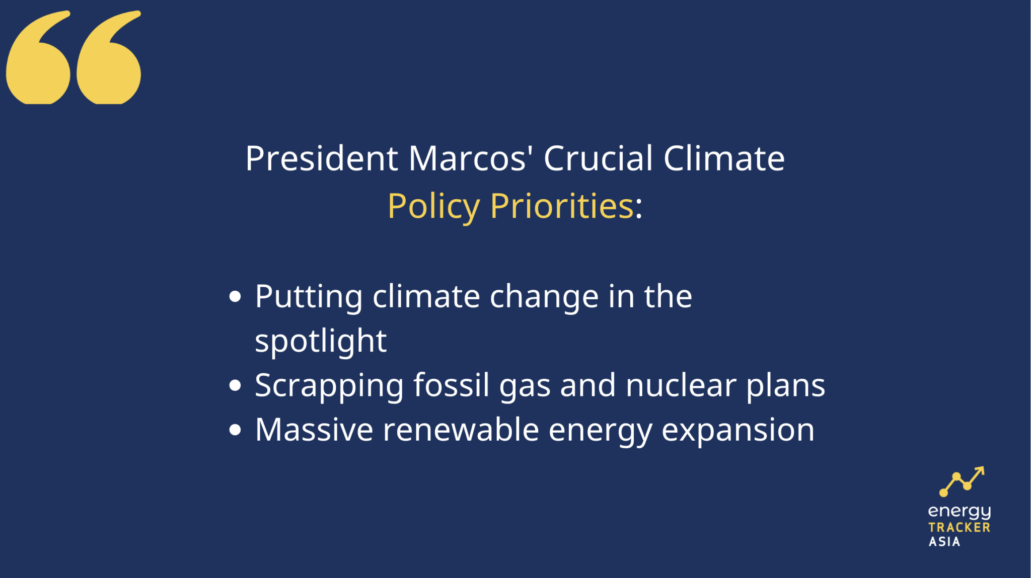 The Philippines' Climate Policies and the Priorities for the New President