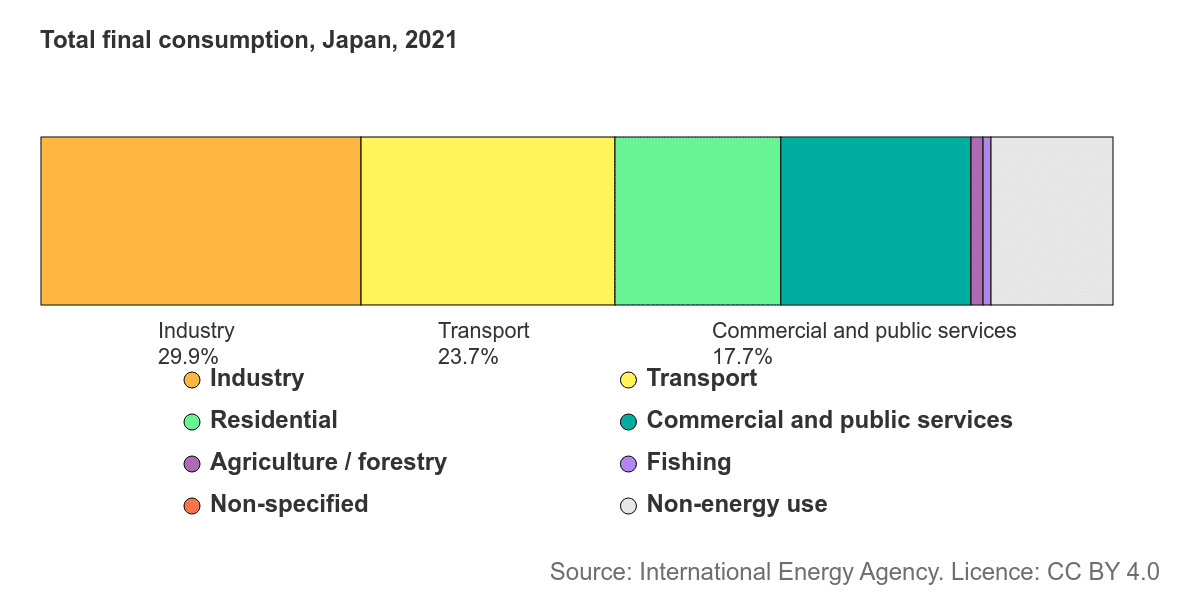 Fossil Fuels Dominate Japan Energy Sources